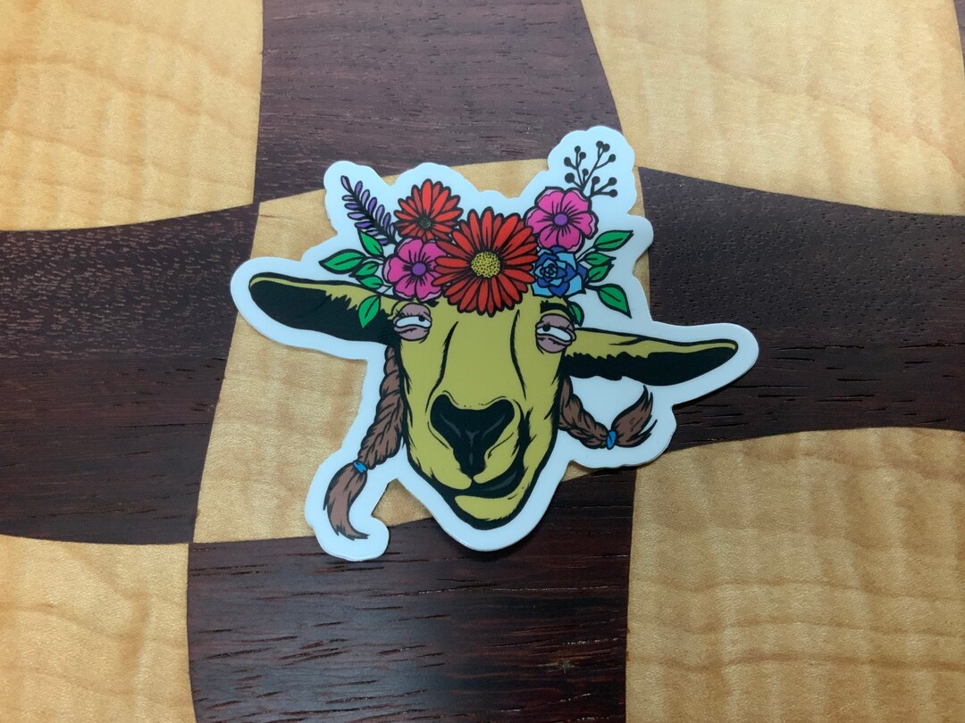 Billy Strings - Lady Toasted Goat Head colored 3x2 die cut sticker ...
