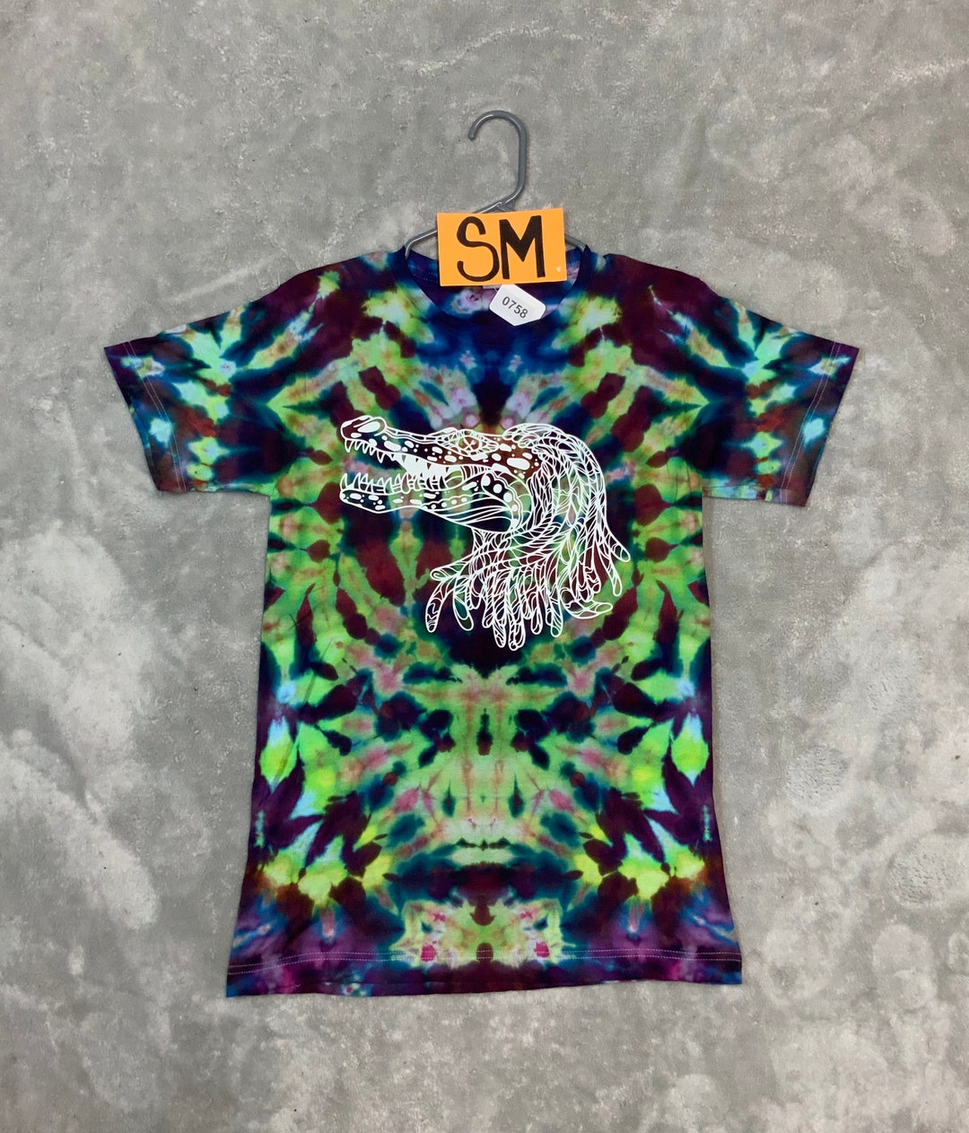 Small - Ice Dye Tie Dye - KD Greasy Gator Tultex 100% Cotton T-shirt ...