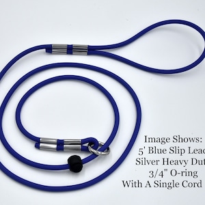 Royal Blue Slip Leash With Stopper, Round Biothane Slip Lead, Quick ...