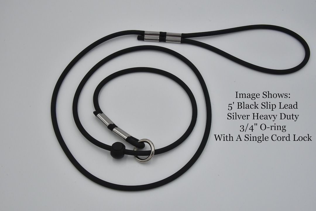 Black Slip Leash With Stopper, Round Biothane Slip Lead, Quick Lead, - Etsy