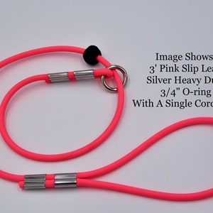 Pink Slip Leash With Stopper, Round Biothane Slip Lead, Quick Lead, - Etsy