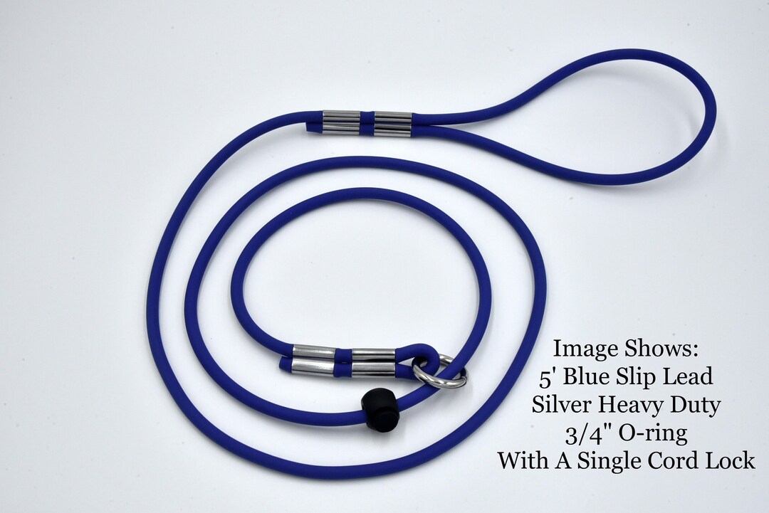 Royal Blue Slip Leash With Stopper, Round Biothane Slip Lead, Quick ...