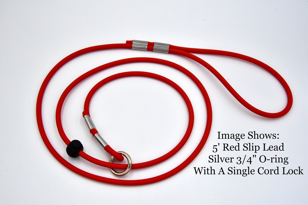 Red Slip Leash With Stopper, Round Biothane Slip Lead, Quick Lead, - Etsy