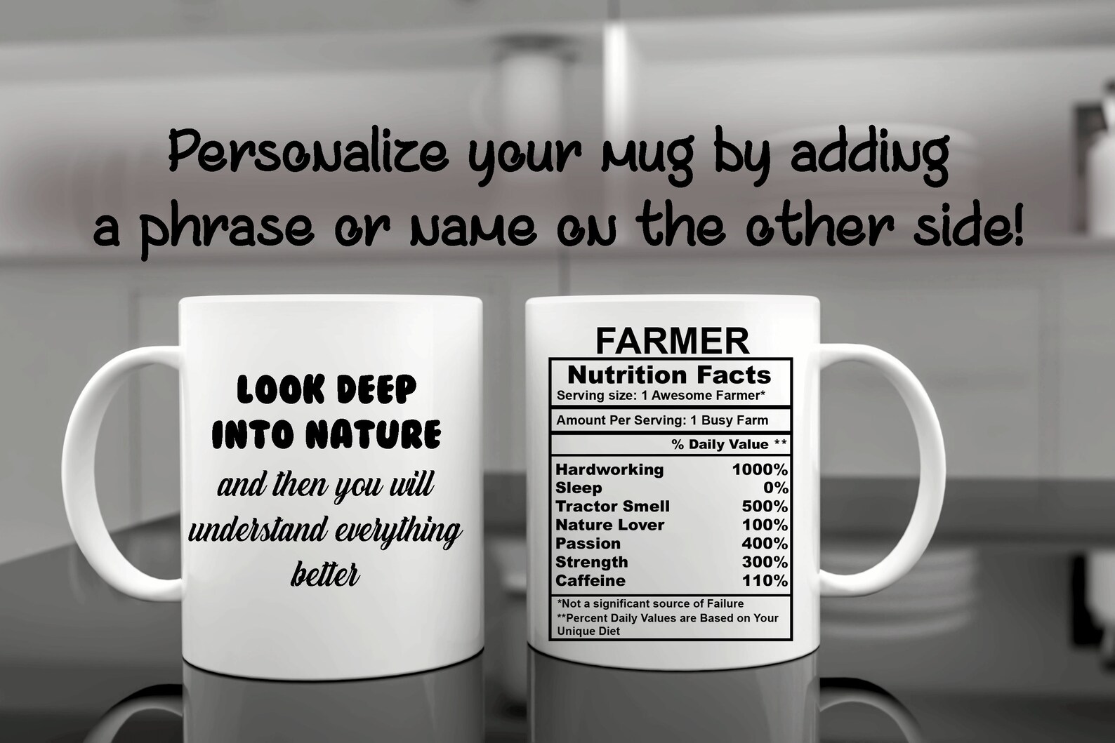 Farmer Nutrition Facts Mug Customized Mug Gift for Farmer - Etsy