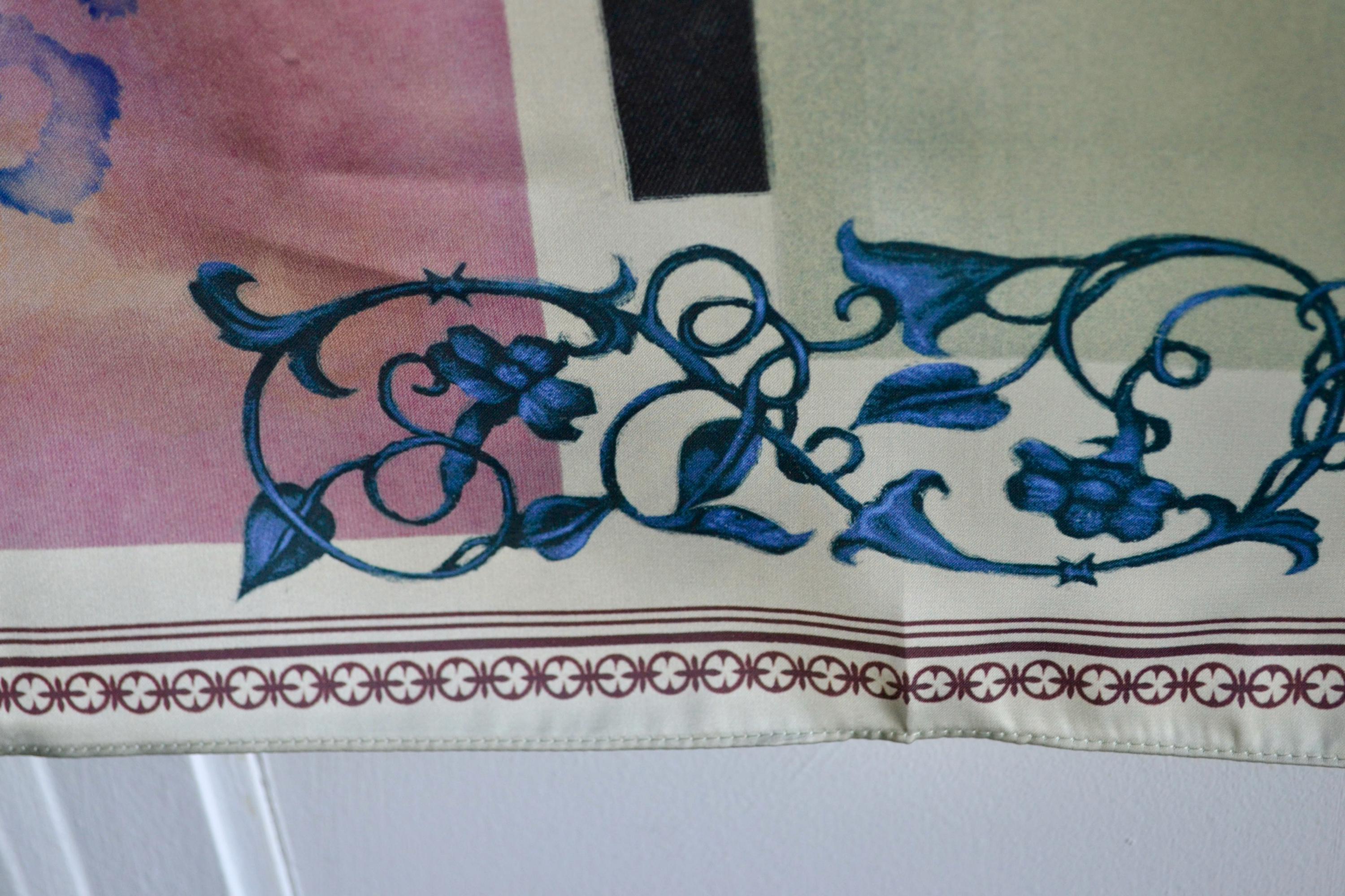Rabbit Collage Illustrated Satin Scarf - Etsy