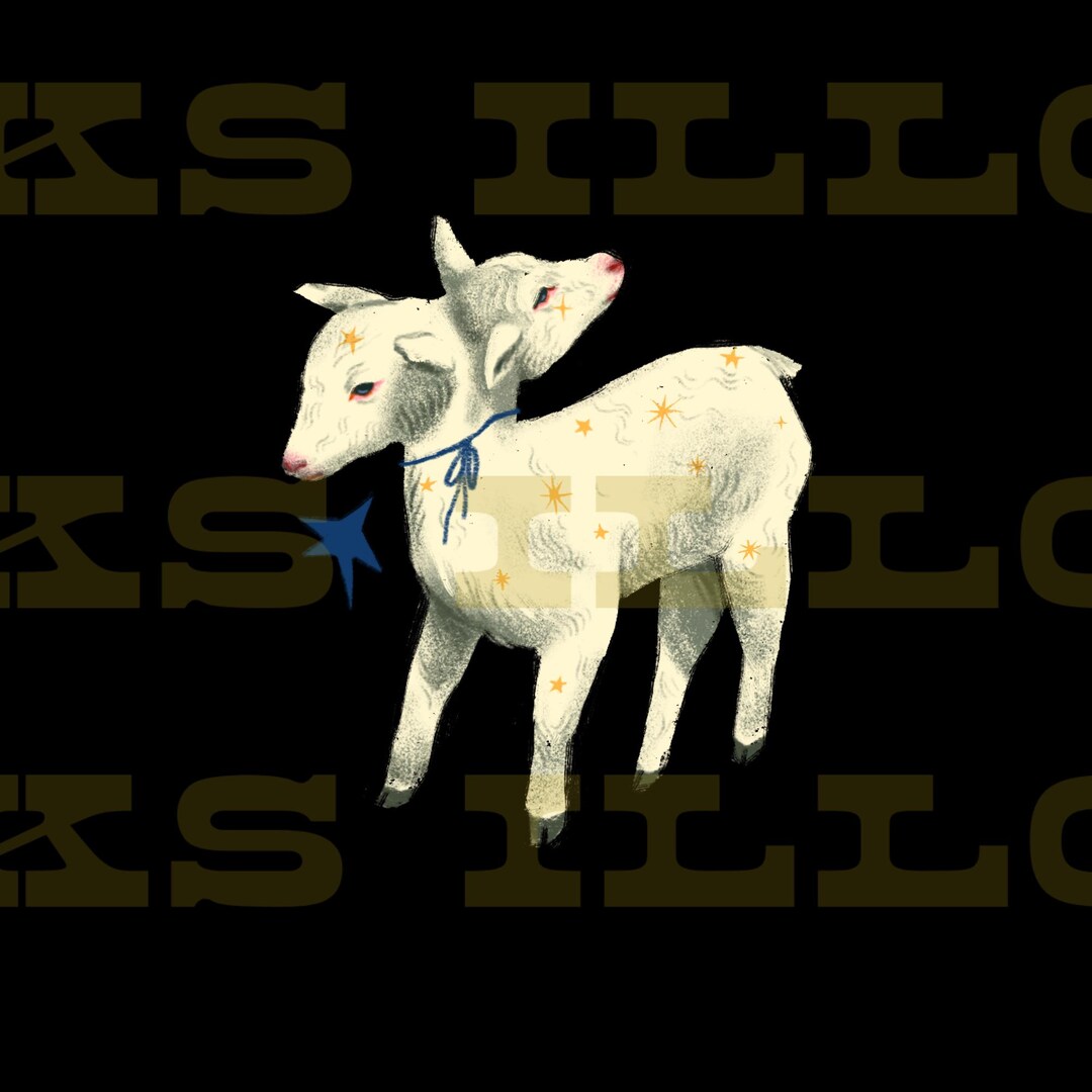 Two-headed Lamb 5x5 Mini Art Print - Etsy