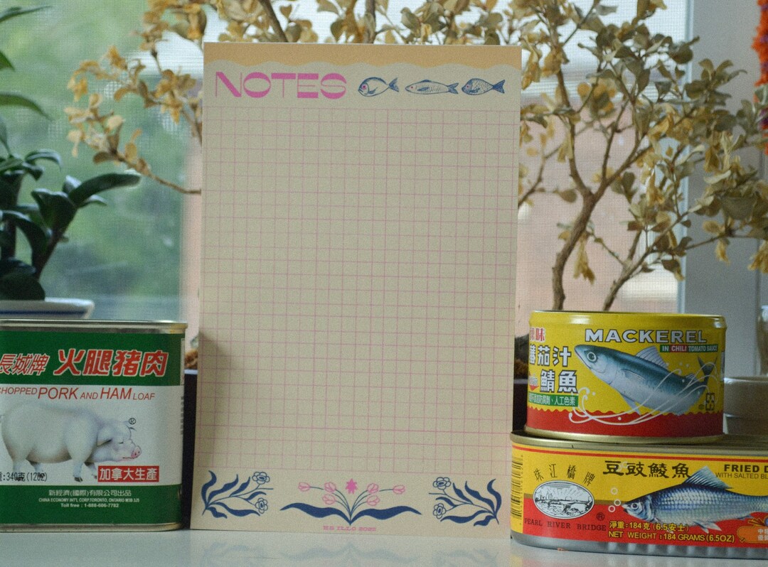 Fish Grid Notepad - Etsy