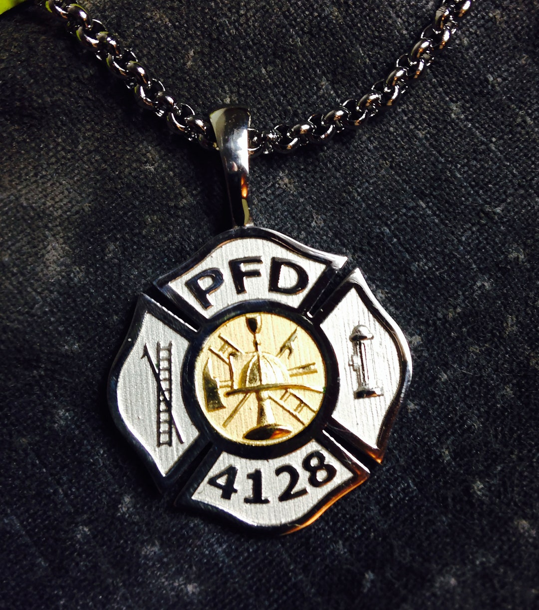 Custom Firefighter Pendant Firefighter Gift Necklace Firefighter ...