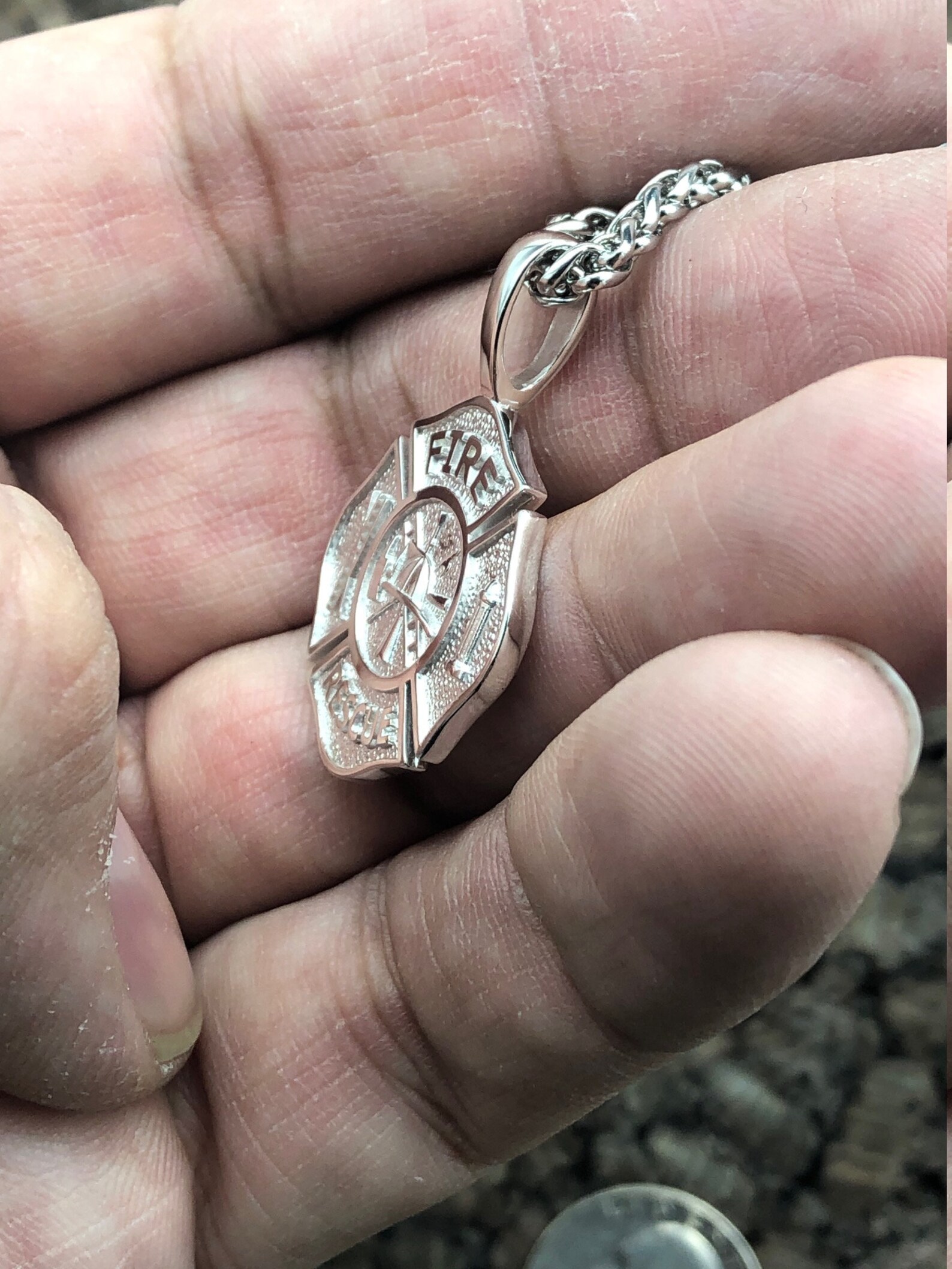 Firefighter Pendant Necklace Fire Rescue Pendant Firefighter - Etsy