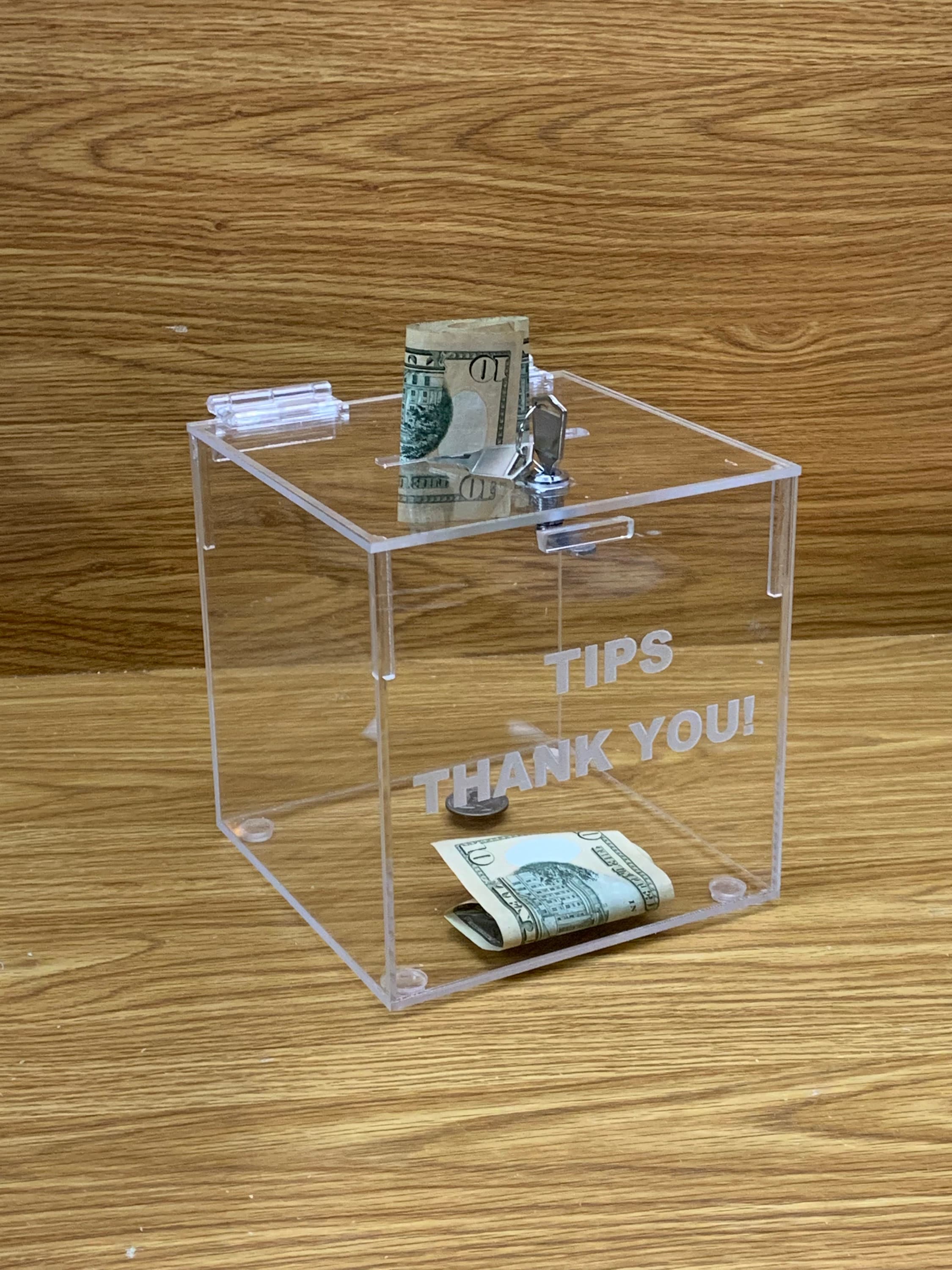 Acrylic Donation Box With Cam Lock . Tips Acrylic Box - Etsy