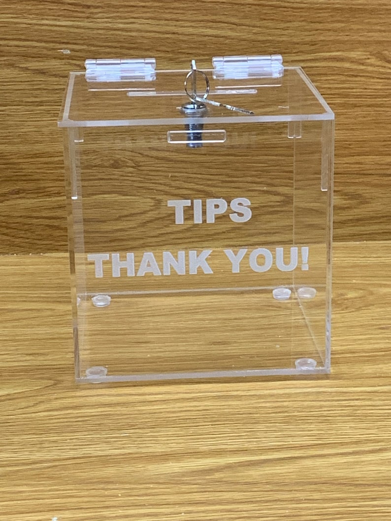 Acrylic Donation Box With Cam Lock . Tips Acrylic Box - Etsy
