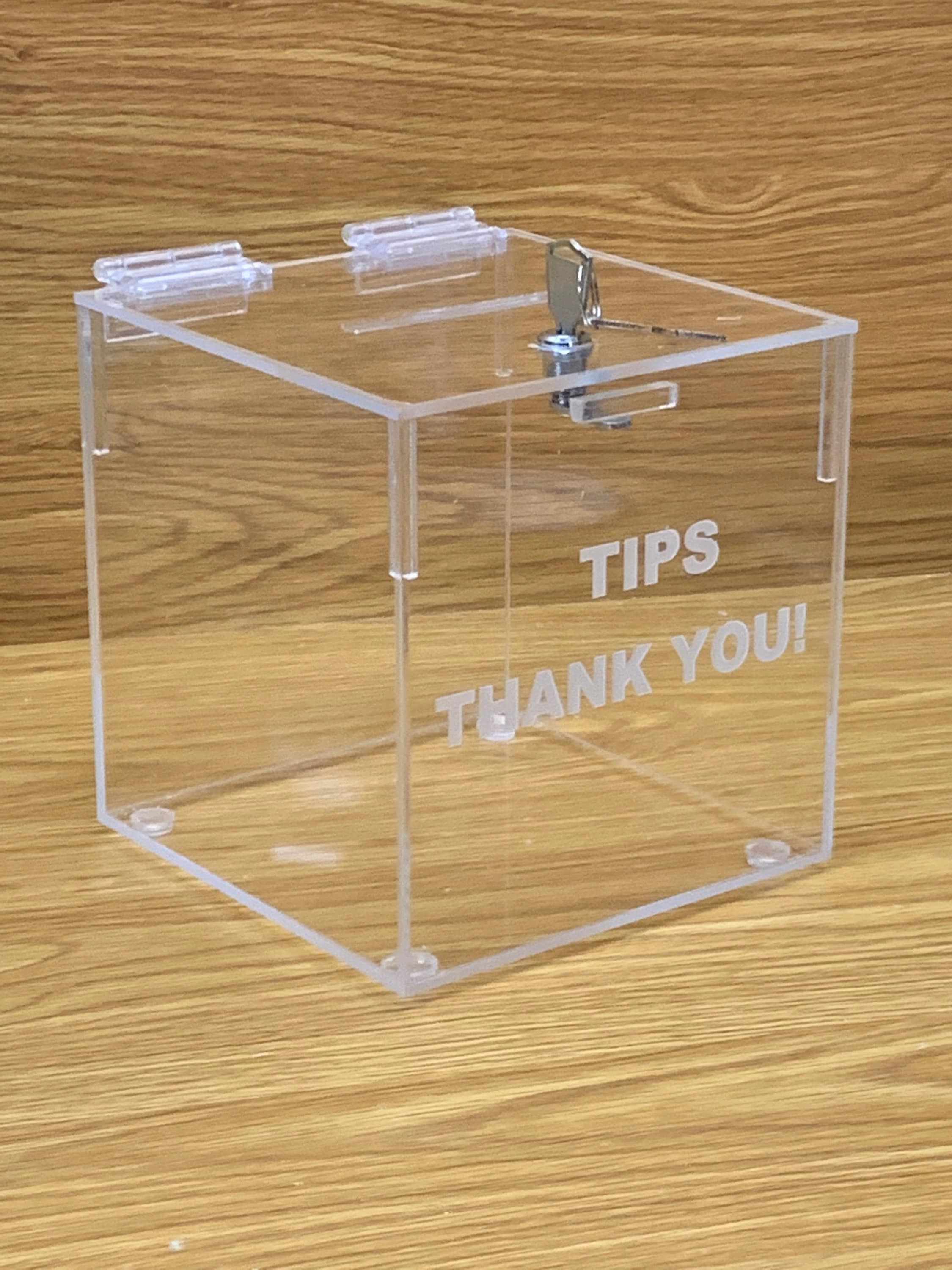 Acrylic Donation Box With Cam Lock . Tips Acrylic Box - Etsy