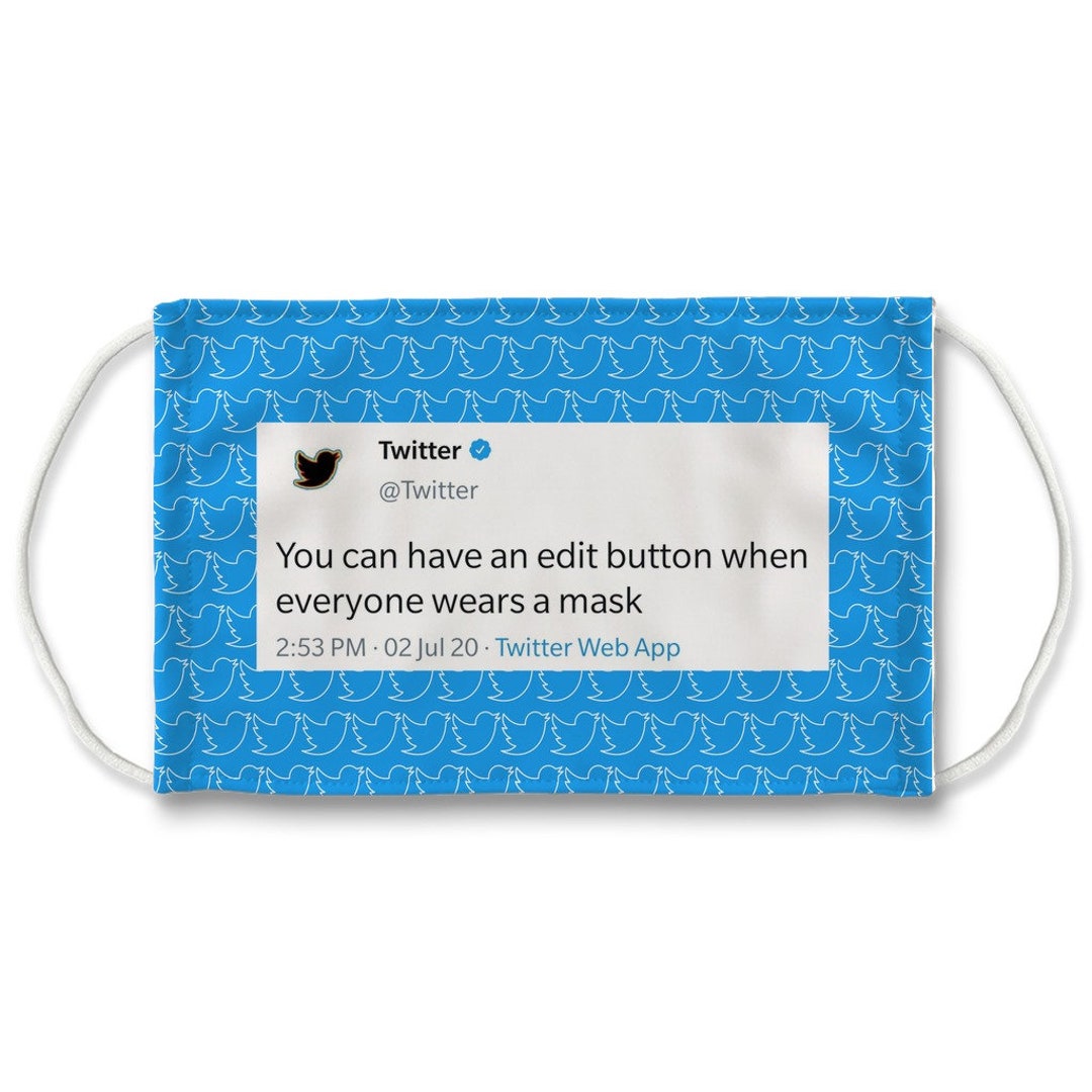 Wear a Mask Tweet Sublimation Face Mask, 7 Layers Face Mask, 5 Layer ...