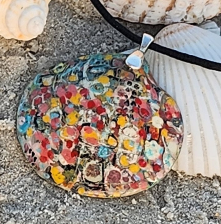 Hand Painted Shell Necklace Wearable Art Beach Jewelry Painted Natural ...