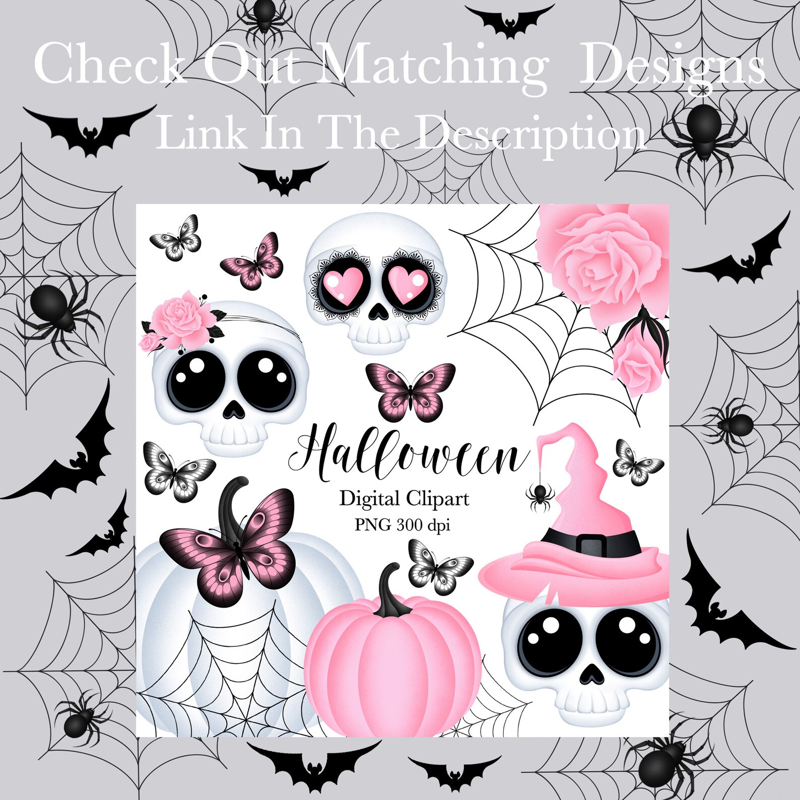Cute Halloween Clipart Cute Scull Clipart Halloween Clipart - Etsy