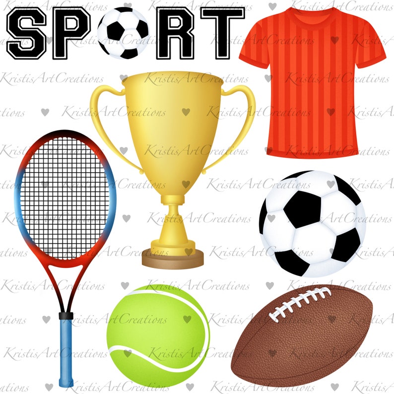 Sport Clipart, Sport Digital Clipart, Basketball Clipart, Baseball ...