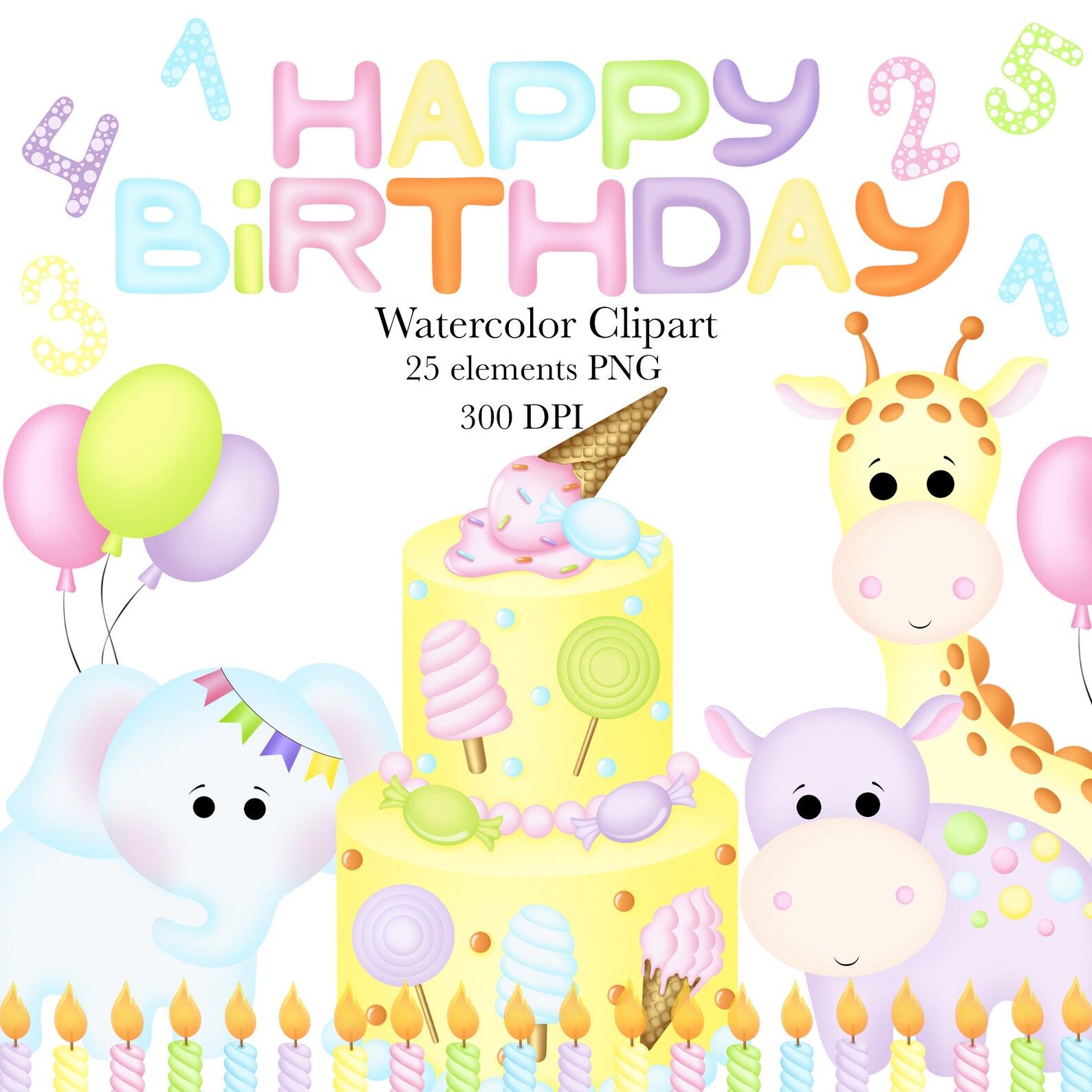 Birthday Party Clipart,digital Birthday Party Clipart, Happy Birthday ...
