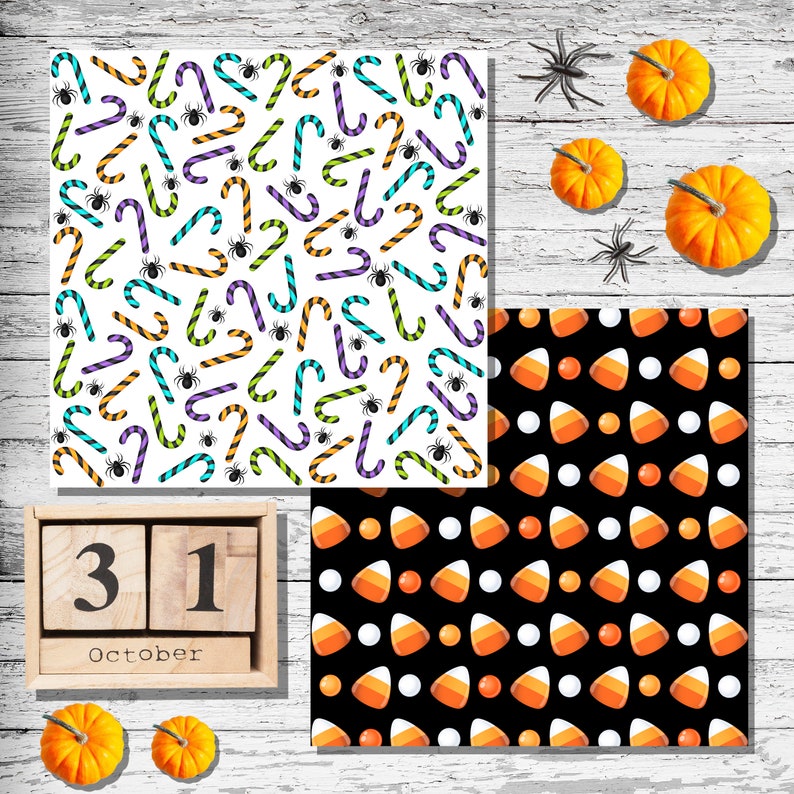 Halloween Sweets Pattern, Halloween Pattern, Digital Candycorn Pattern ...