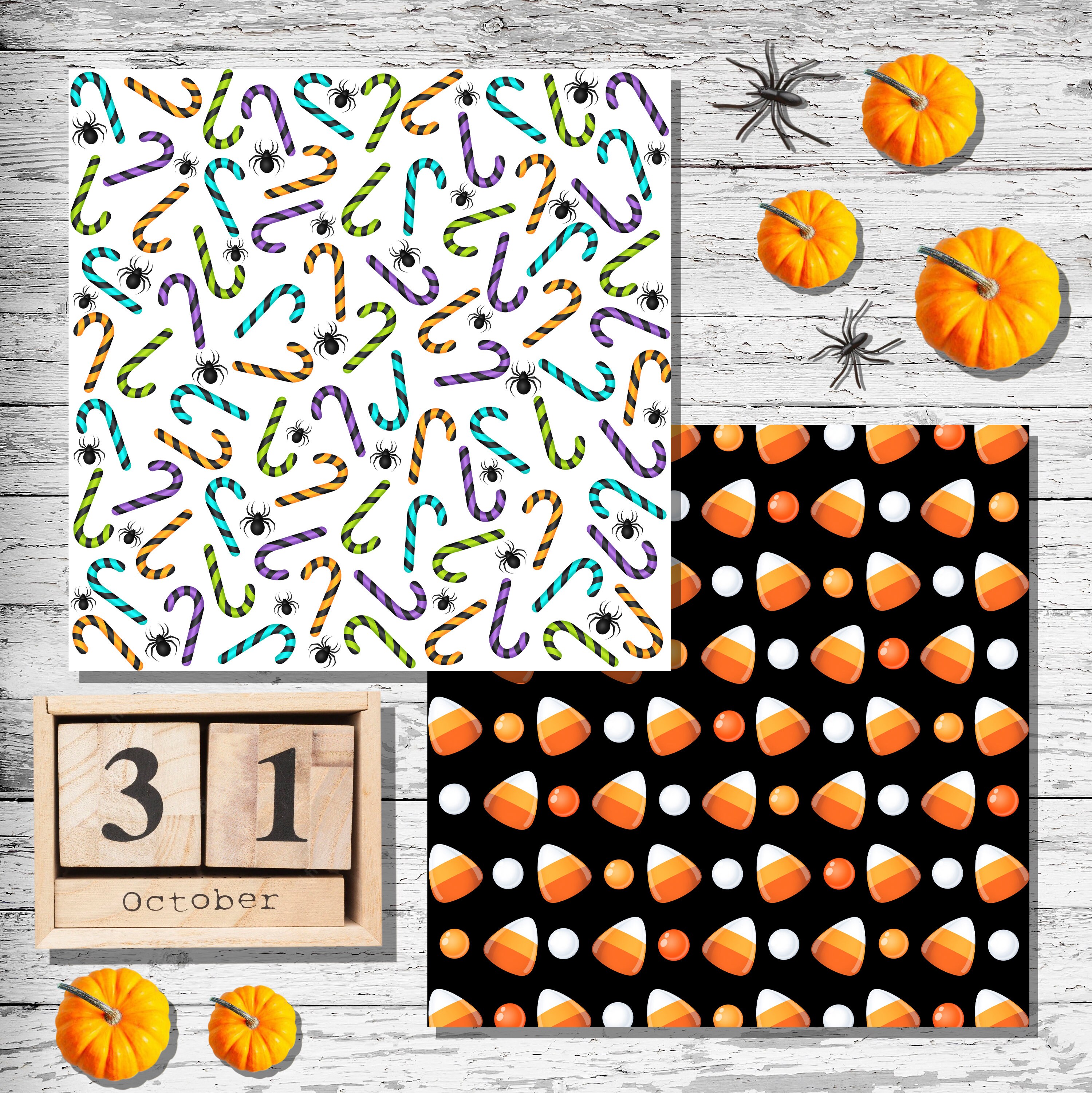 Halloween Sweets Pattern, Halloween Pattern, Digital Candycorn Pattern ...