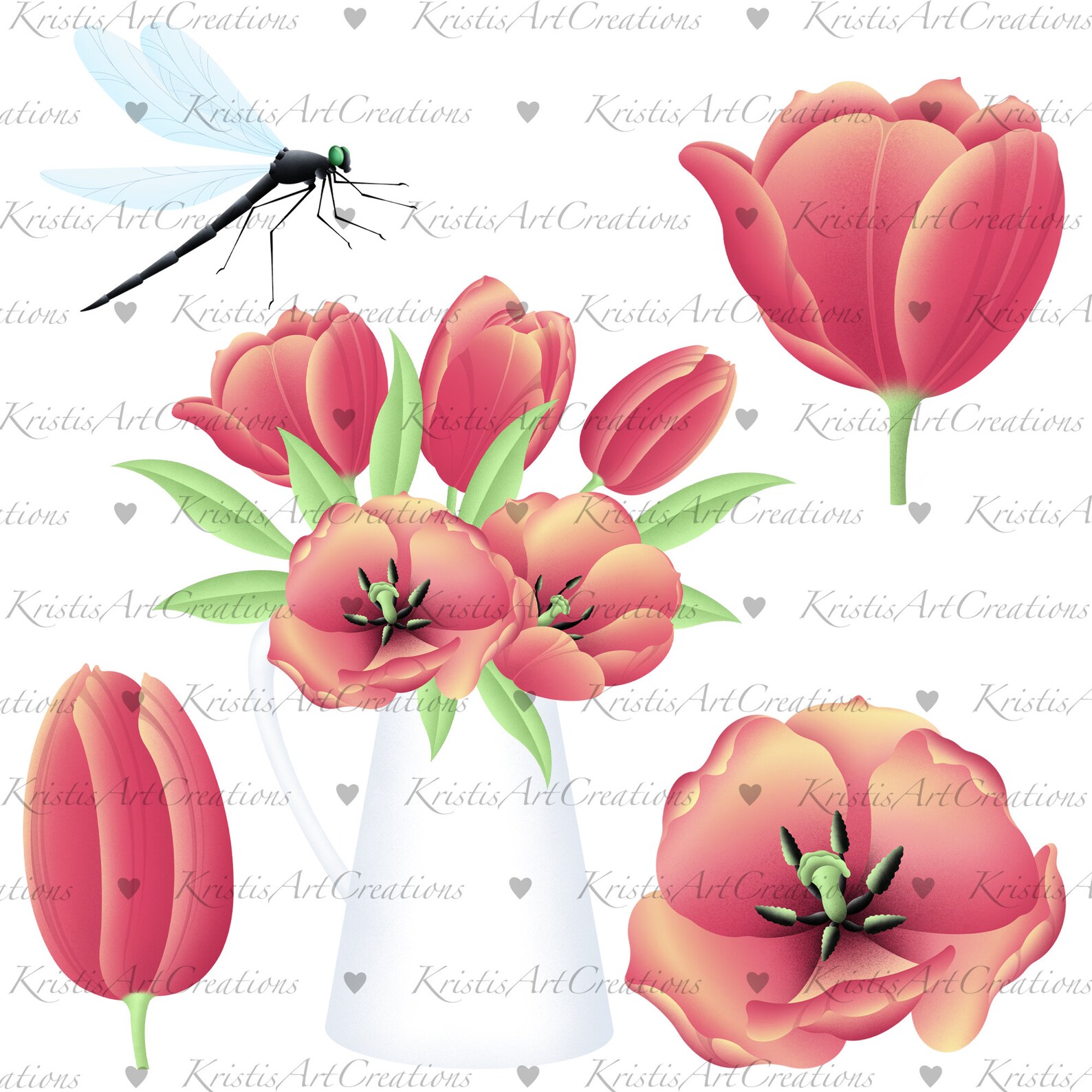 Tulips Clipart Mother's Day Clipart Floral Clipart - Etsy