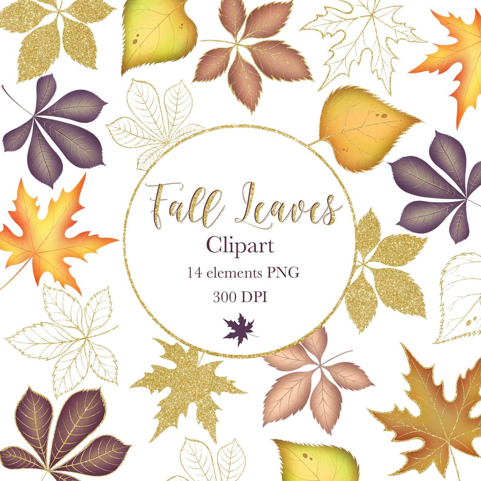 Fall Leaves Clipart, Autumn Leaves Clipart, Fall Clipart, Autumn ...