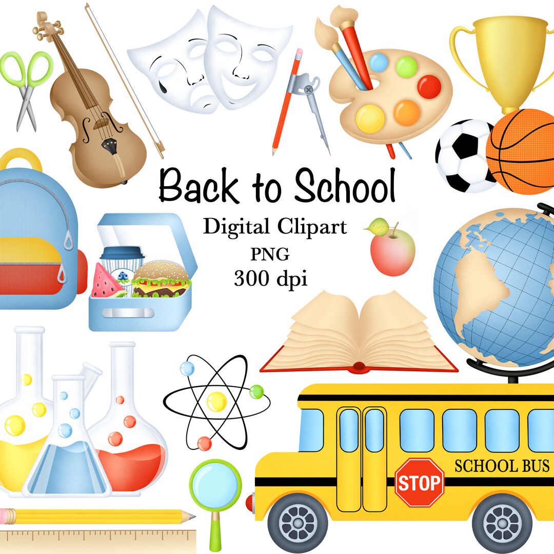 Back to School Clipart, School Clipart, School Days Clipart, High ...