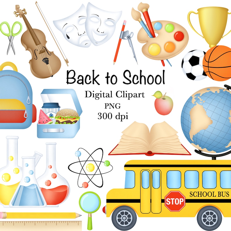 Back to School Clipart, School Clipart, School Days Clipart, High ...
