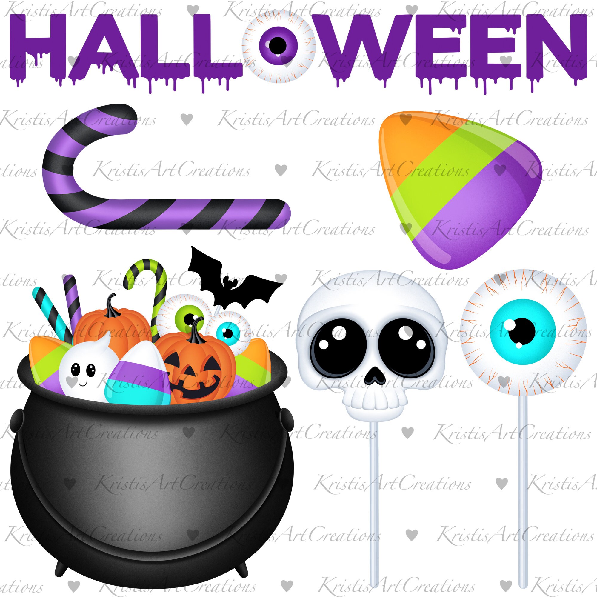 Halloween Sweets Clipart, Happy Halloween Clipart, Halloween Clipart ...