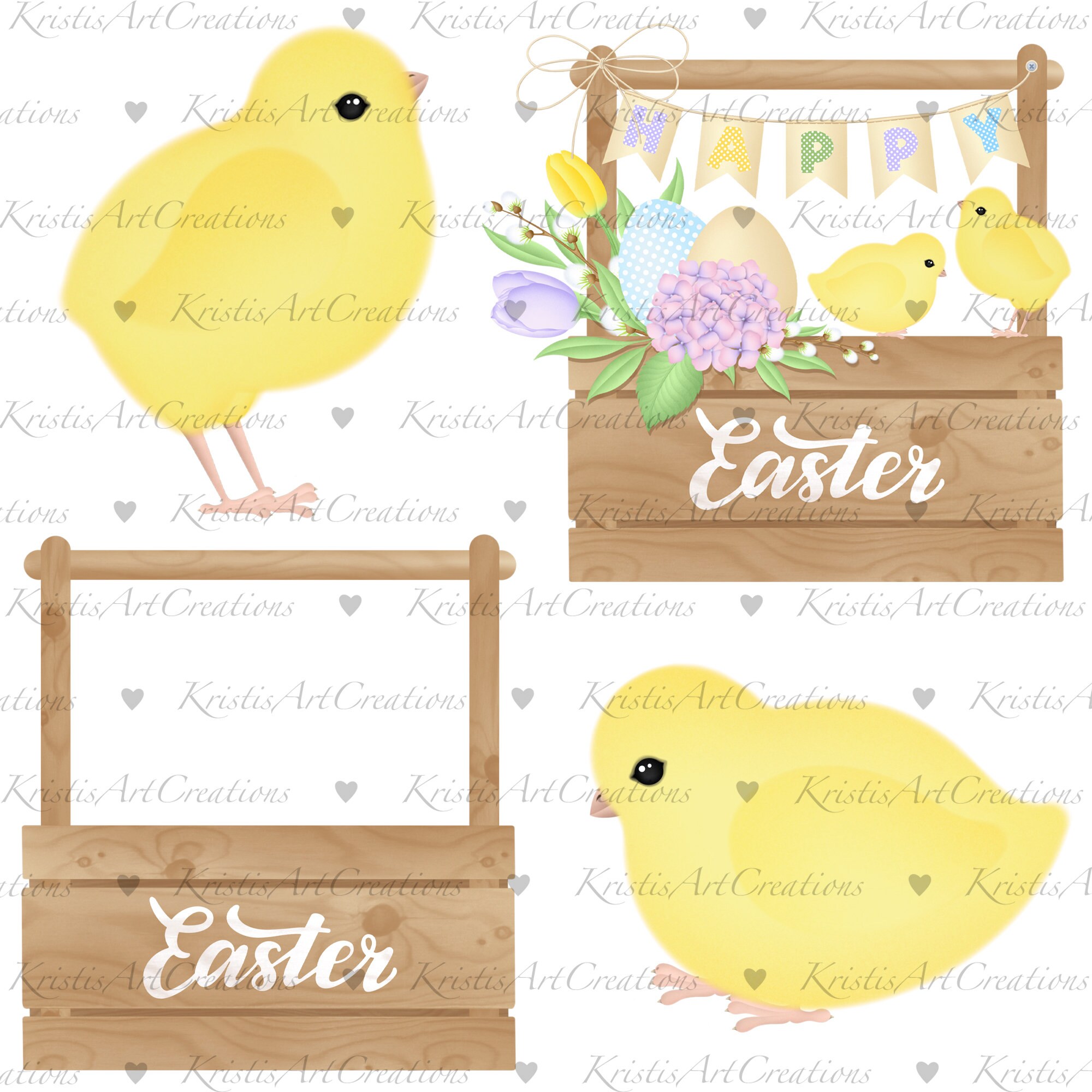 Easter Clipart, Happy Easter Clipart, Eazster Digital Clipart, Floral ...