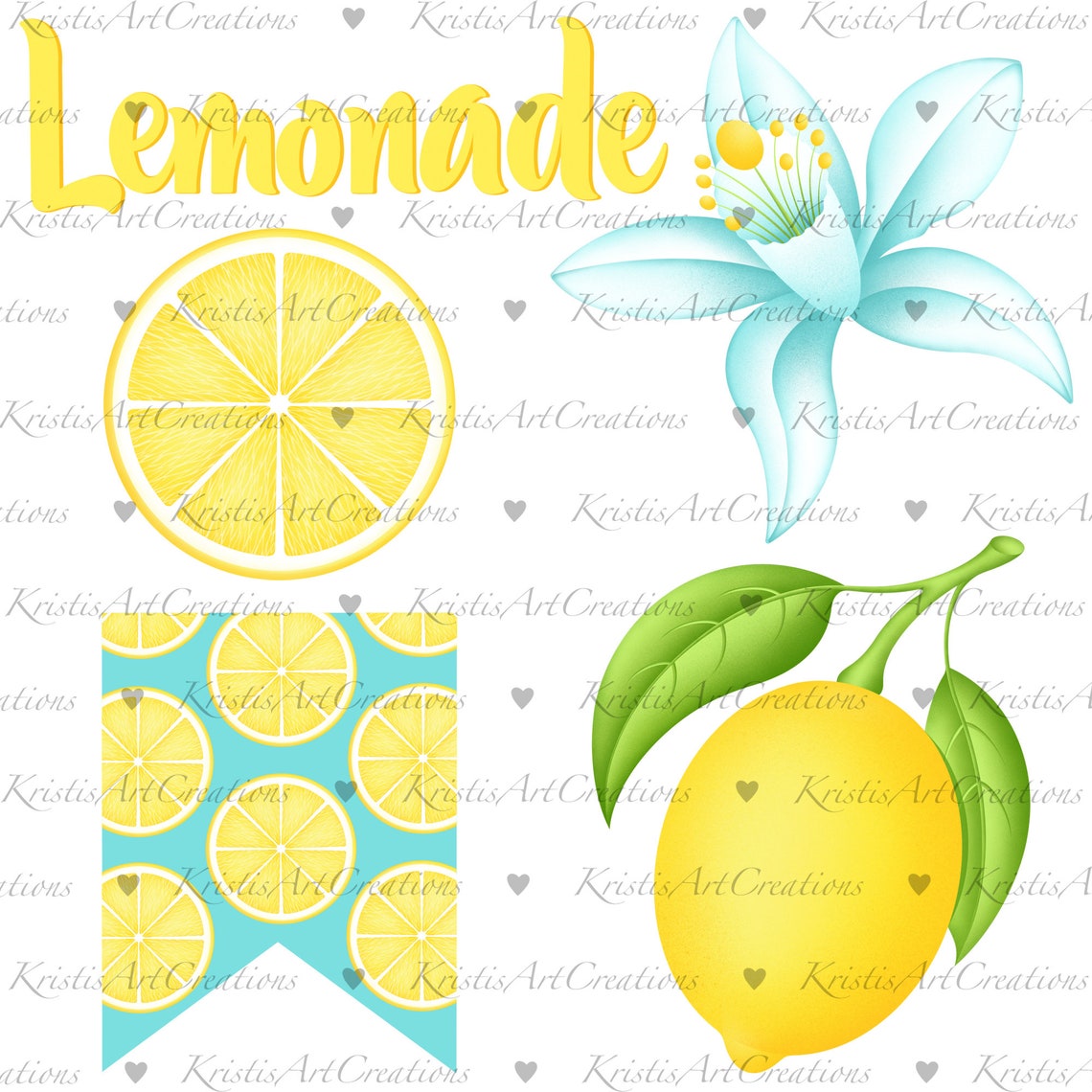 Lemonade Clipart, Lemon Clipart, Summer, Yellow Clipart, Summer Party ...