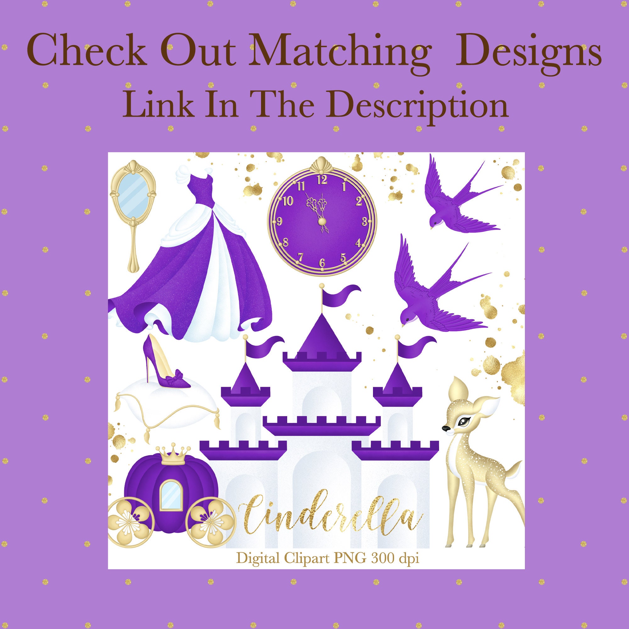 Cinderella Clipart, Castle Clipart, Pink and White Clipart, Silver ...