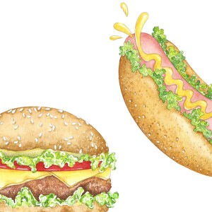 Watercolor Fast Food Clipart Sale, Fast Food Clipart, Watercolor ...