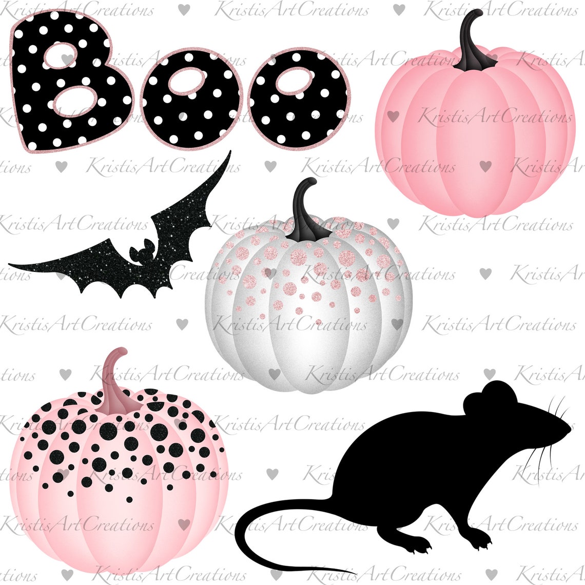 Pink Pumpkins Clipart Halloween Clipart boo Clipart Digital - Etsy