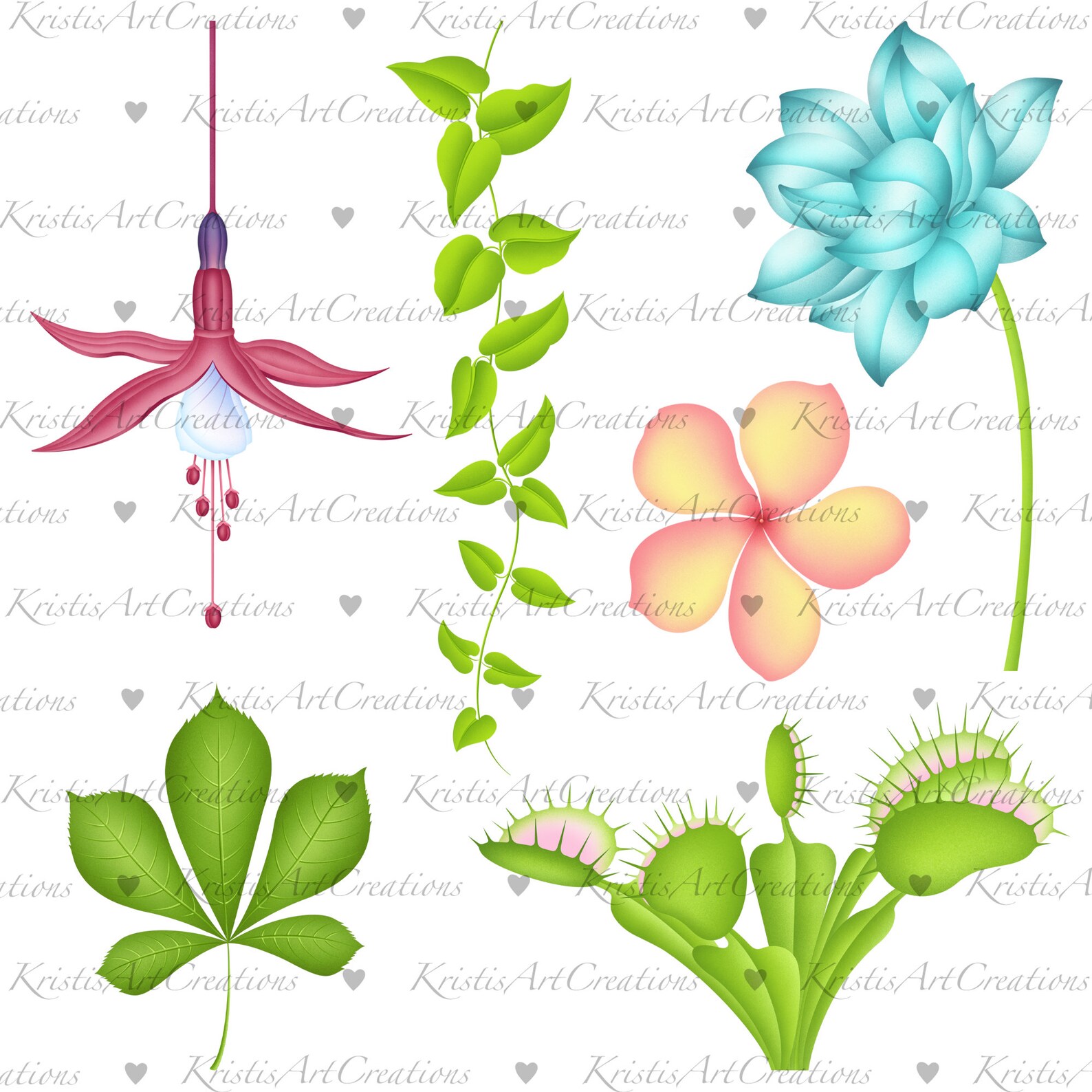 Flamingo Clipart, Tropic Clipart, Floral Clipart, Flowers Clipart ...