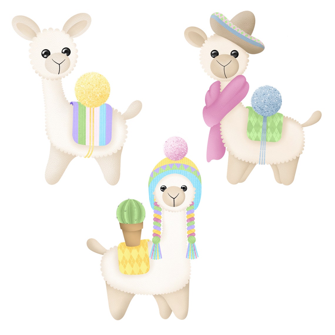 Llama Clipart Sale, Cactus Clipart, Llama Cactus Clipart, Clipart ...