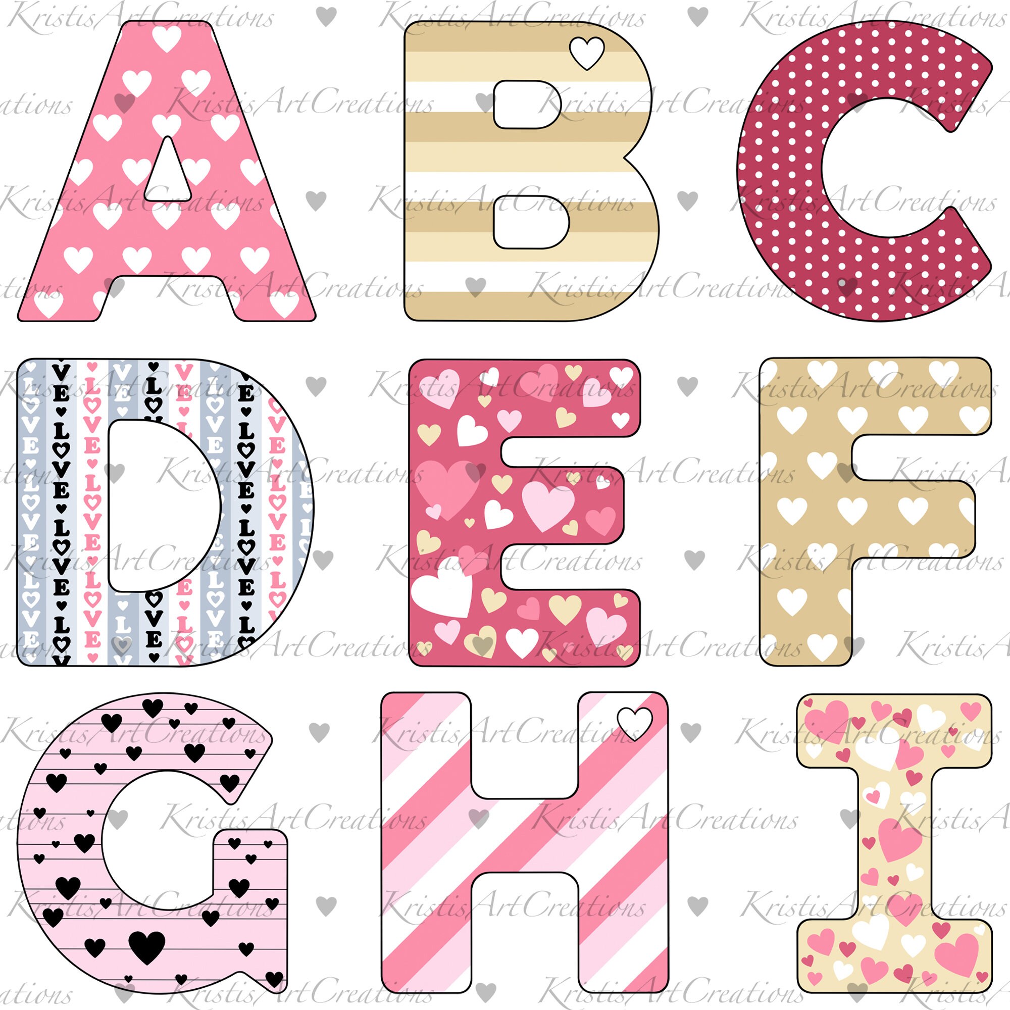 Valentine's Day Alphabet Clipart, Gnomes Alphabet, Pinkclipart, Love ...