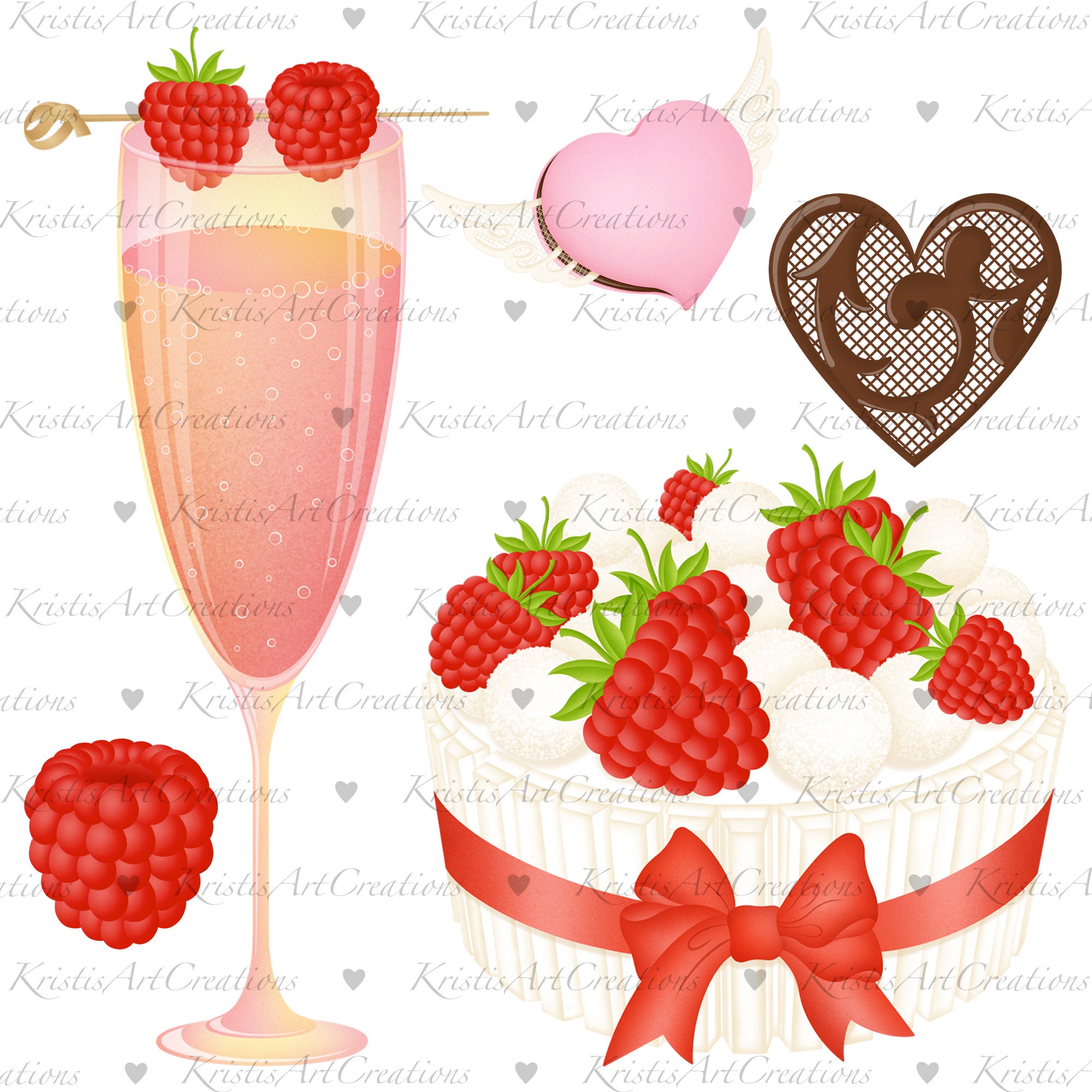 Sweet Valentines Day Clipart PNG, Raspberry Clipart, Love Digital ...