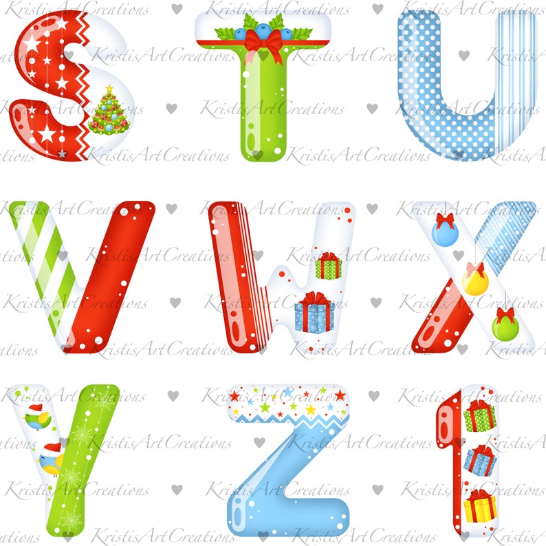 Christmas Alphabet, Alphabet Clipart, Christmas, Letters, Numbers ...