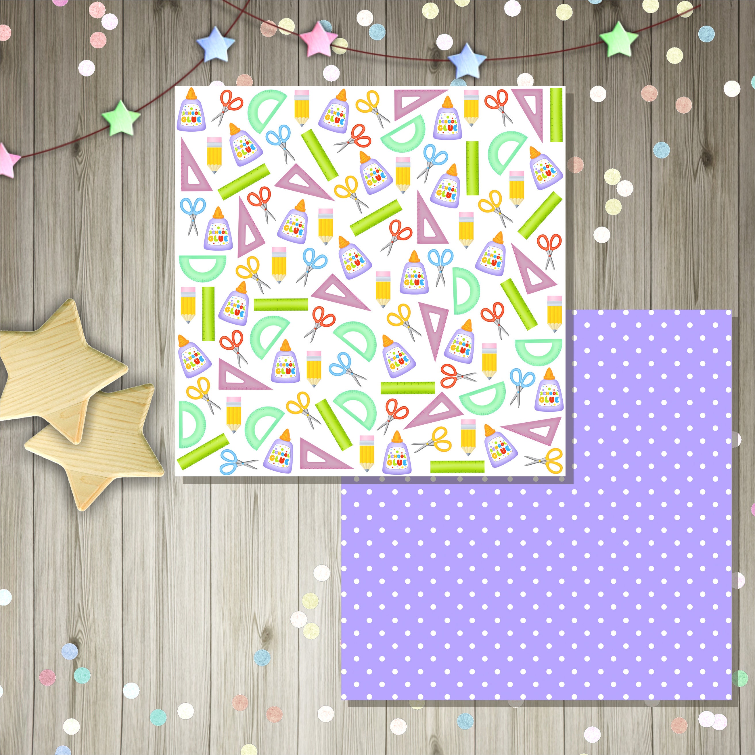 Back to School Seamless Patterns, Back to School Print Digital Paper ...