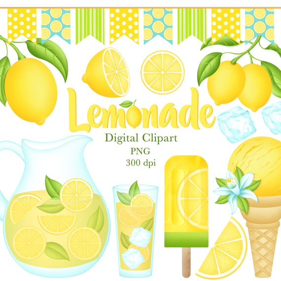Lemonade Clipart Lemon Clipart Summer Yellow Clipart - Etsy India