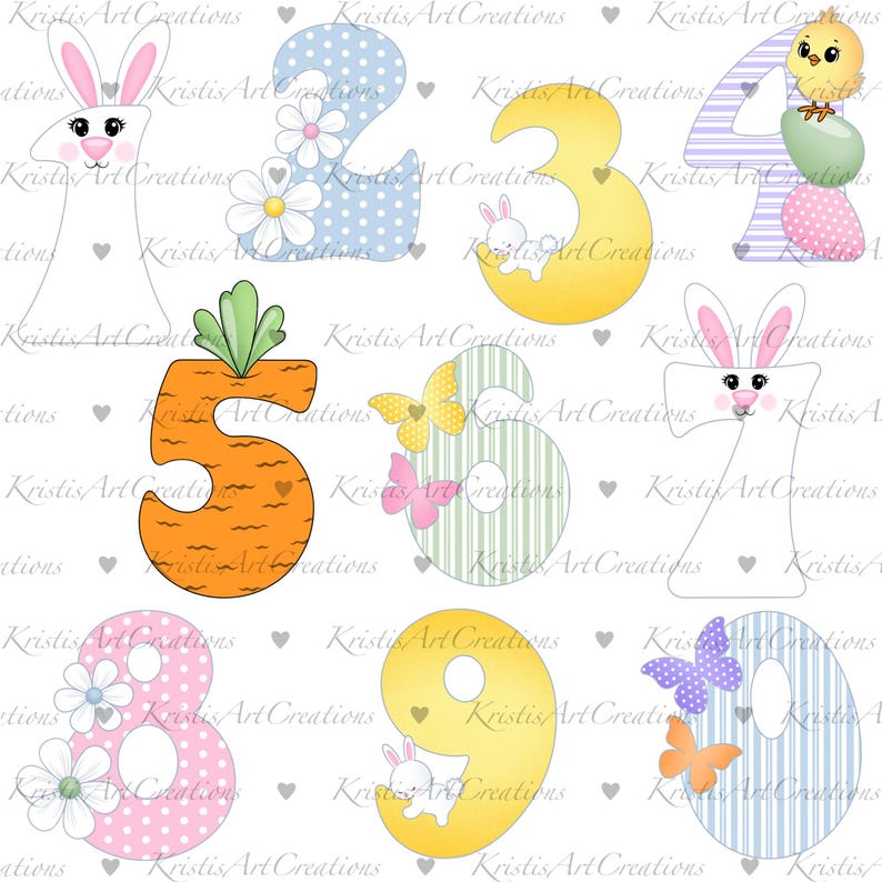 Easter Alphabet Clipart, Easter Numbers Clipart, Easter, Letters ...
