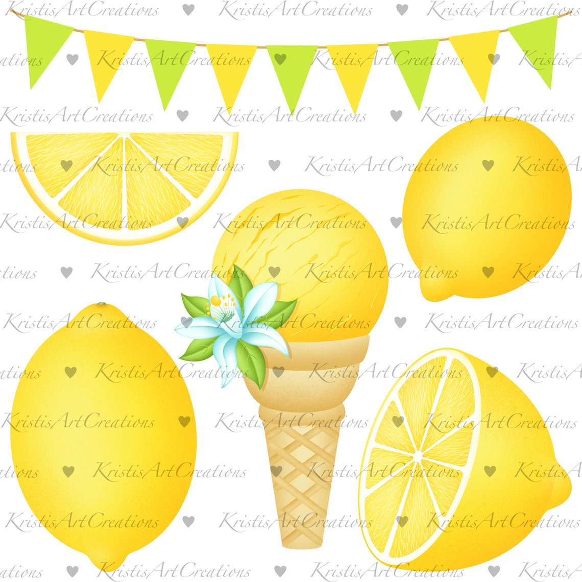 Lemonade Clipart, Lemon Clipart, Summer, Yellow Clipart, Summer Party ...