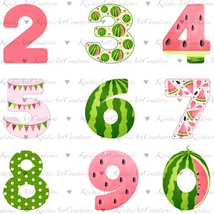 Watermelon Alphabet Clipart, Alphabet, Watermelon, Summer, Green & Pink ...