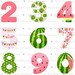 Watermelon Alphabet Clipart, Alphabet, Watermelon, Summer, Green & Pink ...