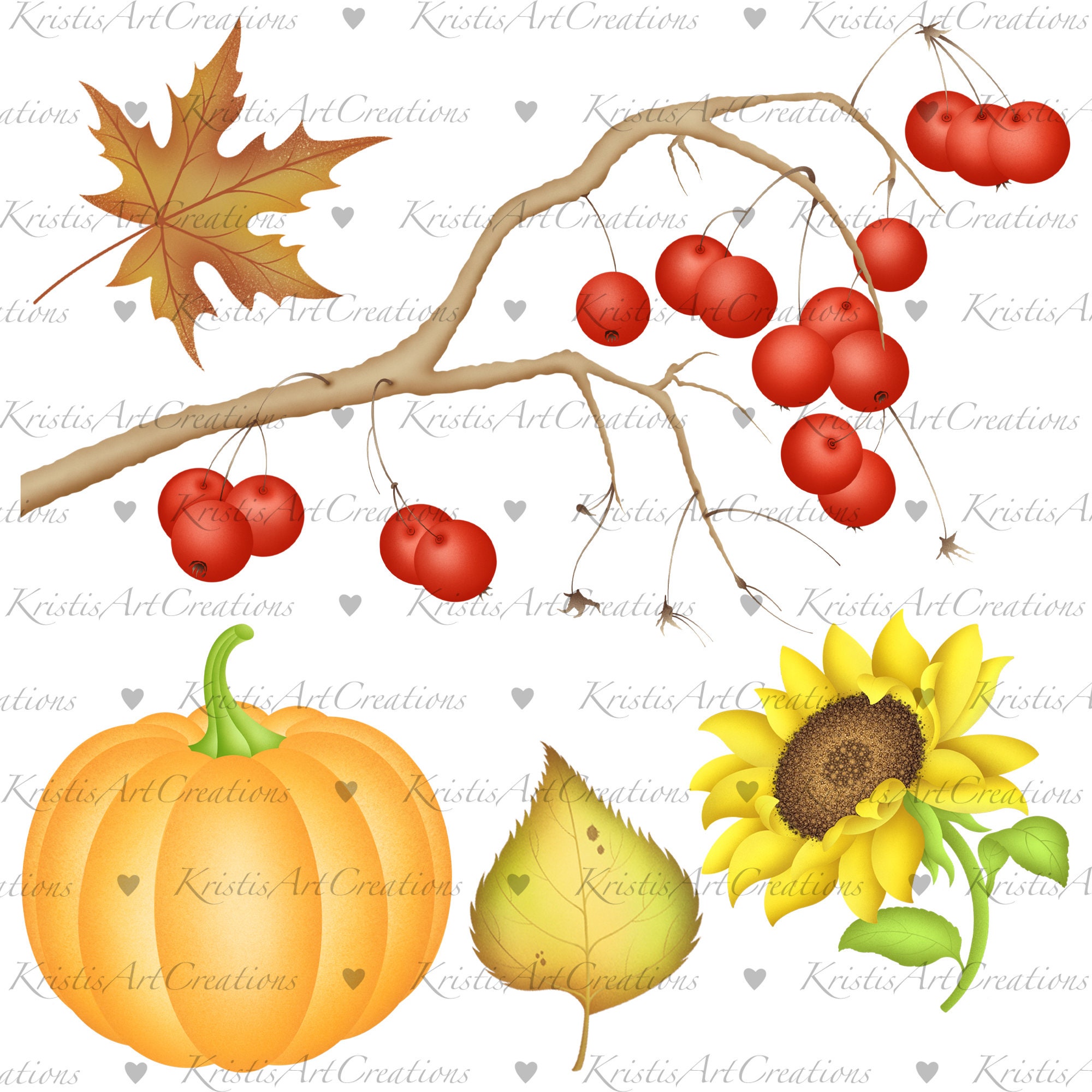Fall Garden Clipart Fall Clipart Autumn Clipart Pampkin - Etsy