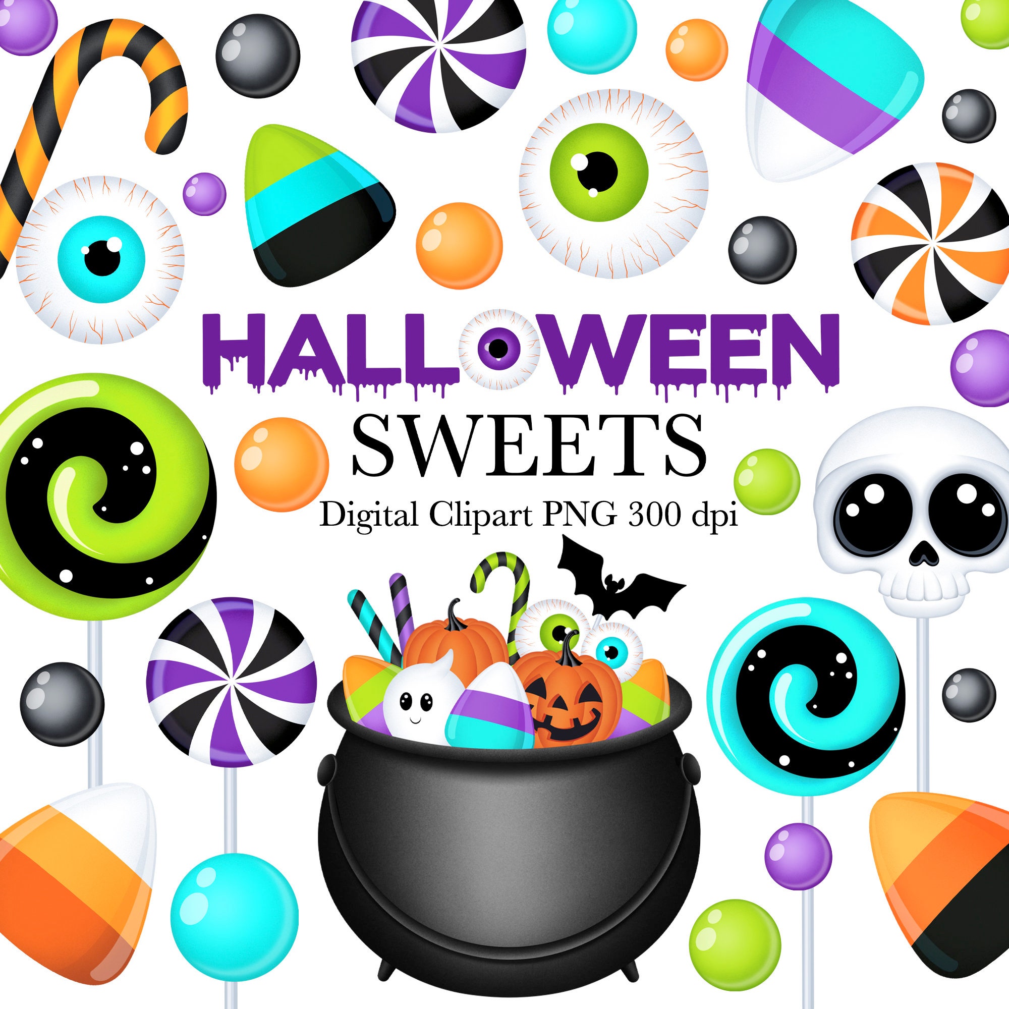 Halloween Sweets Clipart, Happy Halloween Clipart, Halloween Clipart ...