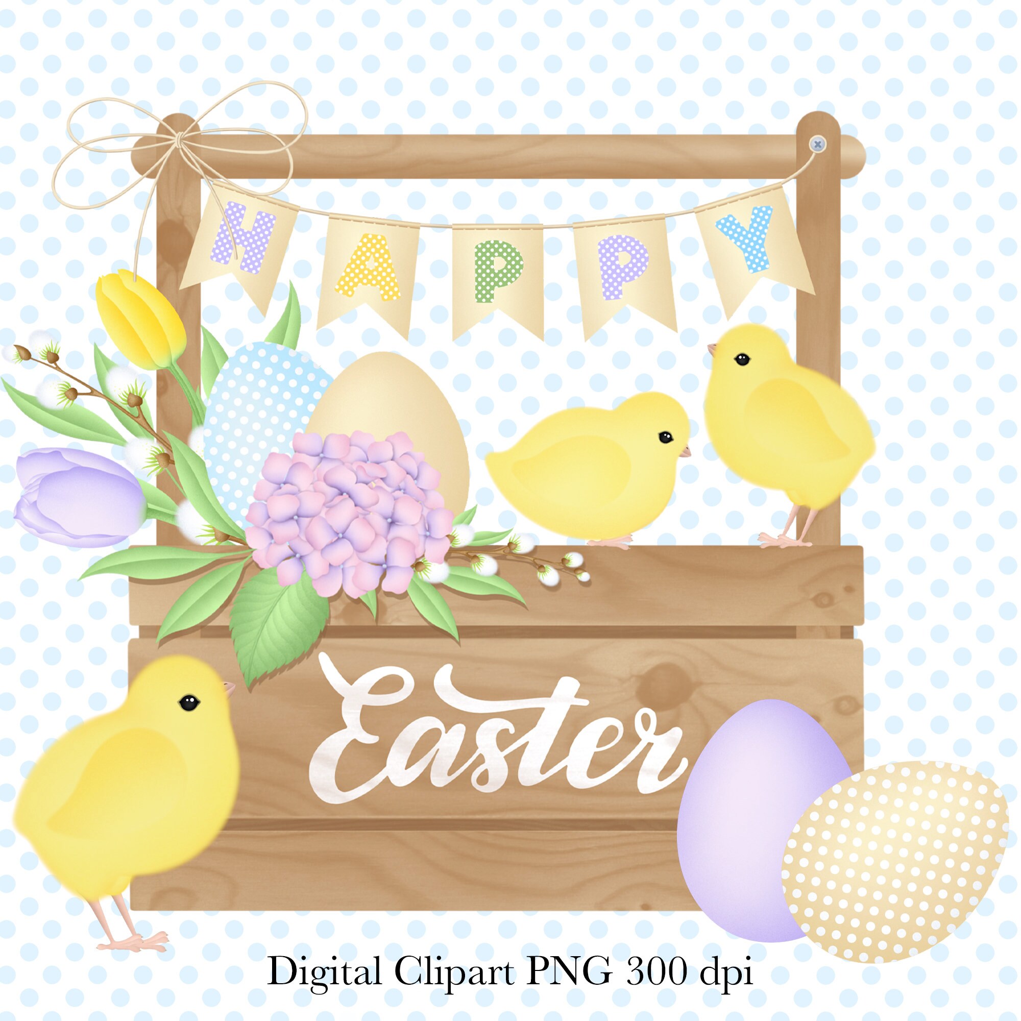 Easter Clipart, Happy Easter Clipart, Eazster Digital Clipart, Floral ...
