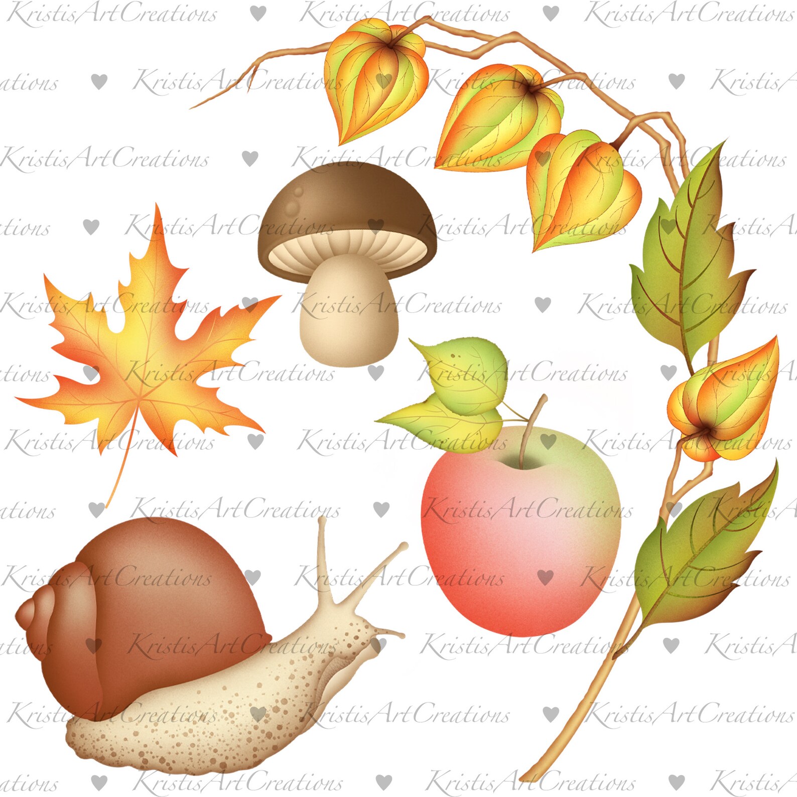 Fall Garden Clipart, Fall Clipart, Autumn Clipart, Pampkin Clipart ...