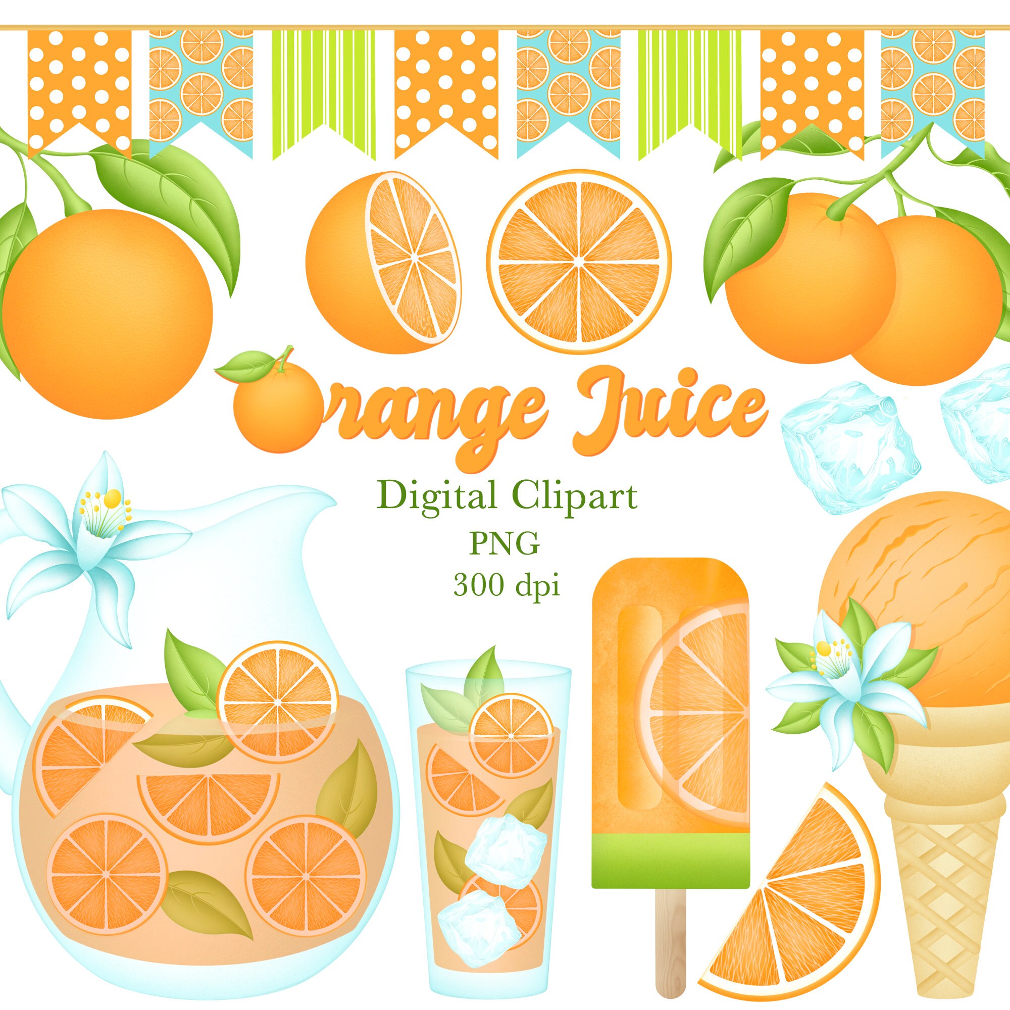 Orange Juice Clipart, Orange Clipart, Summer, Summer Party, Ice Cream ...