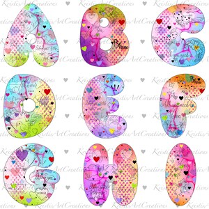 Valentine's Day Alphabet Clipart, Alphabet, Multicolor Alphabet, XOXO ...